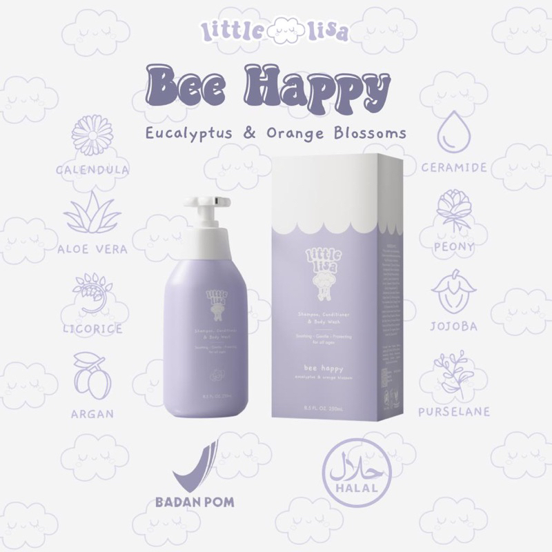 Jual LITTLE LISA Top To Toe Hair And Body Wash 3 in 1 Cleanser Bee ...