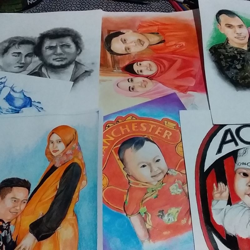 Jual Lukis sketsa wajah custom potrait A3 | Shopee Indonesia