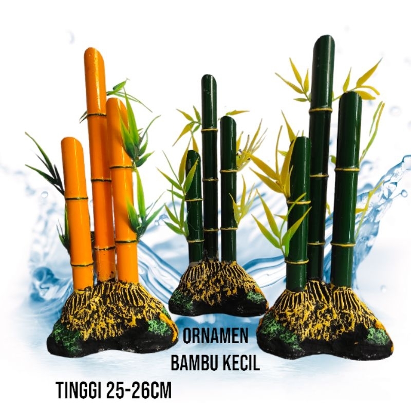 Jual Hiasan Akuarium Ornamen BAMBU KECIL Hijau dan Kuning(RANDOM ...