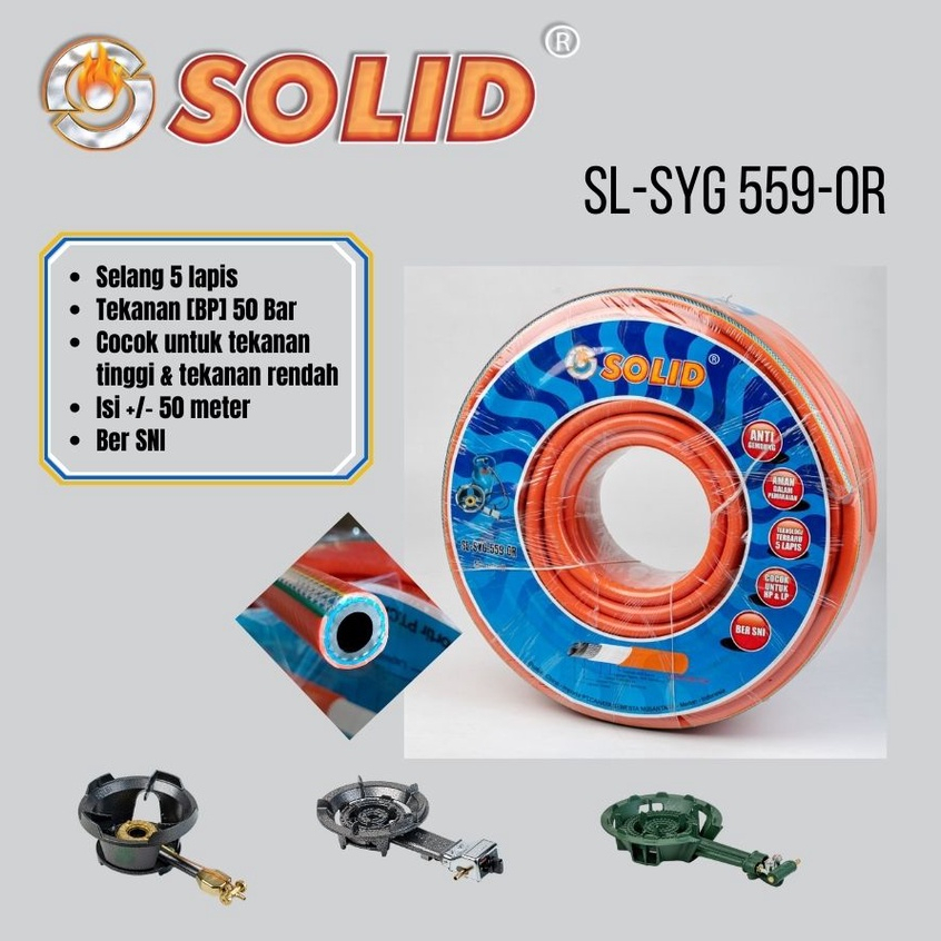 Jual SOLID SELANG GAS 5 LAPIS TEKANAN TINGGI & RENDAH SL-SYG 559-OR ORANGE | Shopee Indonesia