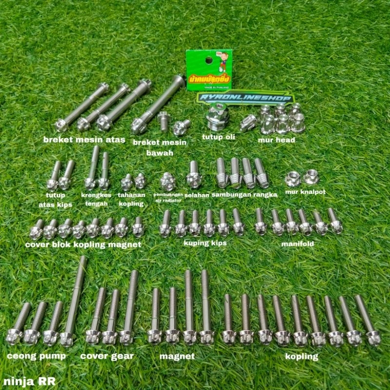 Jual full set baut mesin ninja R ninja SS ninja RR probolt stainless COMPAYU THAILAND | Shopee ...