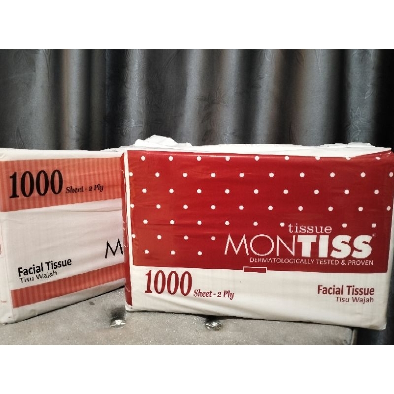 Jual Montiss Facial Tissue 1000 sheets - 2 Ply | Shopee Indonesia