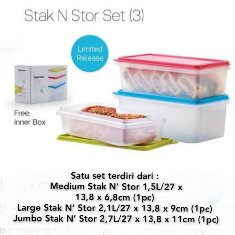 Jual Stak n Stor 1 set isi 3 pcs Hadiah Lebaran by Tupperware | Shopee Indonesia