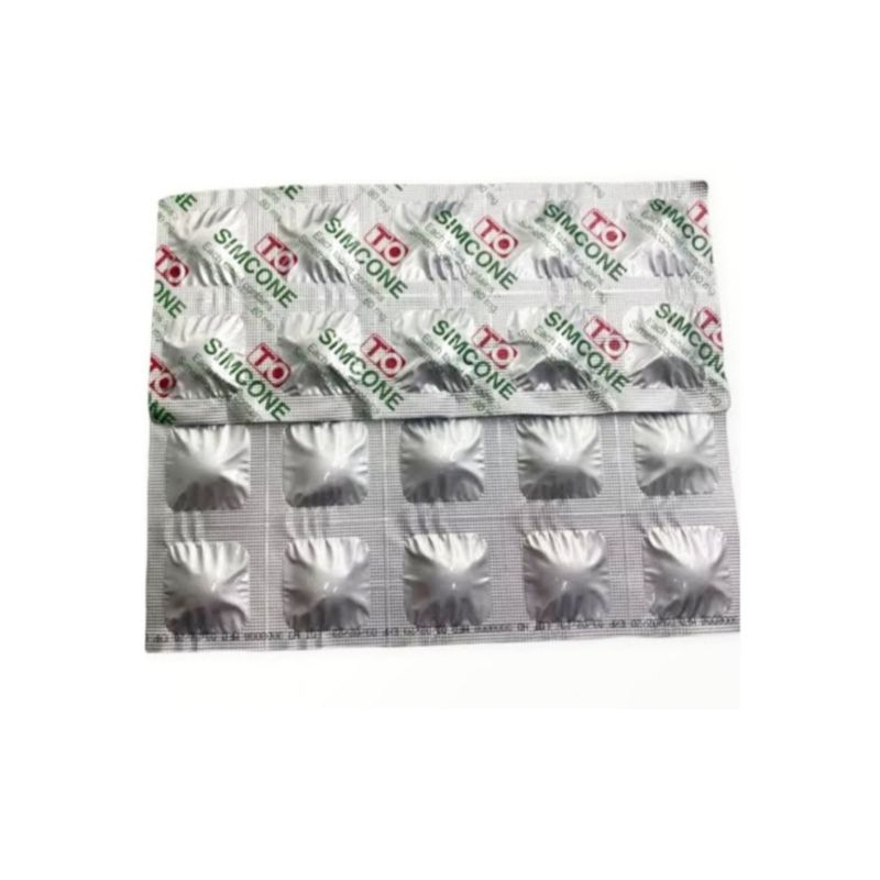 Jual Simcone Perstrip 10 tablet Simethicone 80mg Obat Sendawa dan perut ...