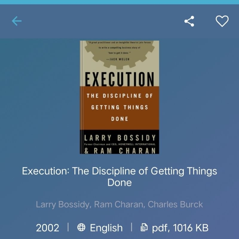 Jual Execution: The Discipline of Getting Things Done Larry Bossidy ...