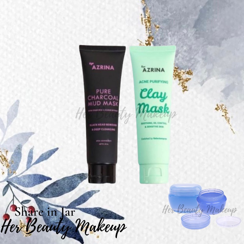 Jual Share in Jar Azrina Clay Mask Charcoal Mud Mask | Shopee Indonesia