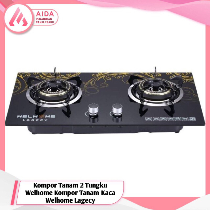 Jual Kompor Kaca Tanam / Meja 2 Tungku Welhome Kompor Tanam Kaca ...