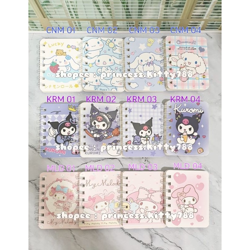 Jual NOTES RING UKURAN KECIL (10 x 8 CM) KARAKTER CINNAMOROLL MELODY ...