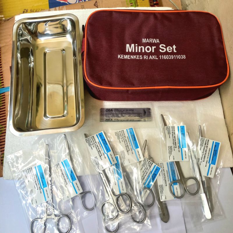 Jual Minor Set + Bag Alat Bedah Operasi Minor Set Marwa Alat Praktikum ...