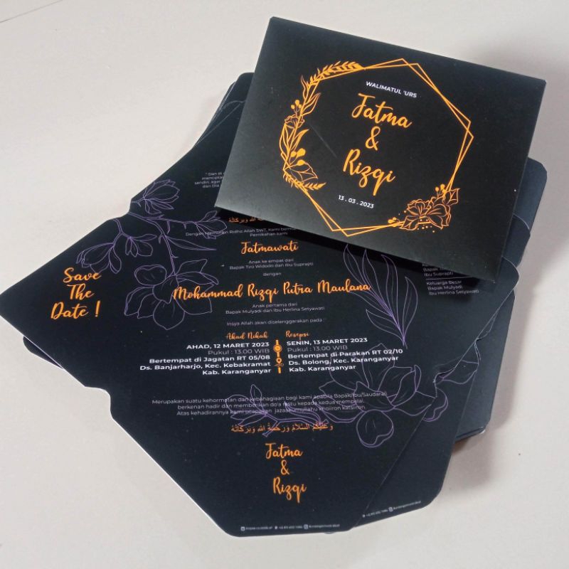 Jual Undangan Pernikahan Unik Lipat Model Amplop (Free Design, Free ...