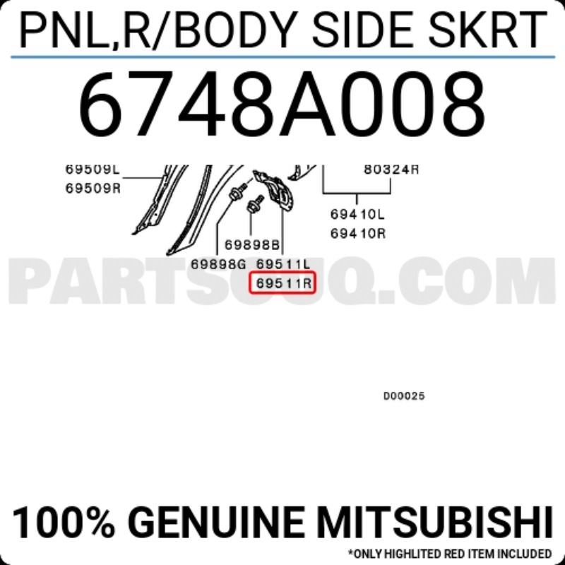 Jual PANEL DUDUKAN MUD GUARD TRITON ORIGINAL MITSUBISHI 6748A007 ...