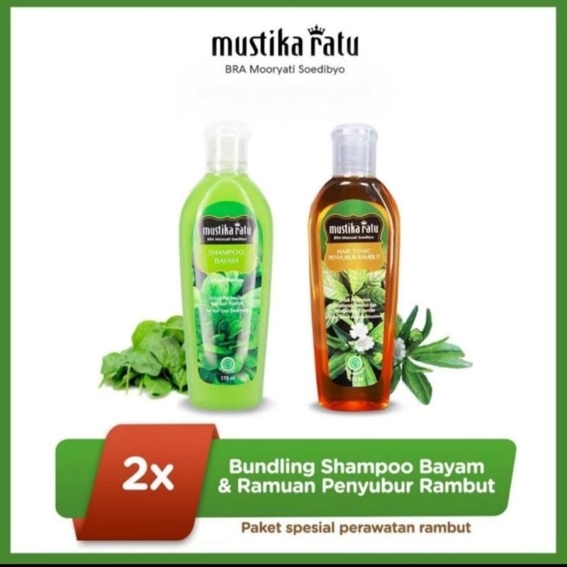 Jual Mustika Ratu Paket ~ Shampoo Bayam + Hair Tonic Penyubur @175ML ...