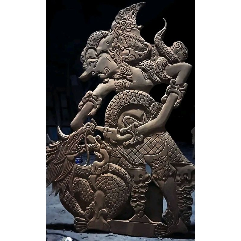 Jual Wayang bima naga wayang werkudoro gubet ulo ukir kayu jati wayang ...