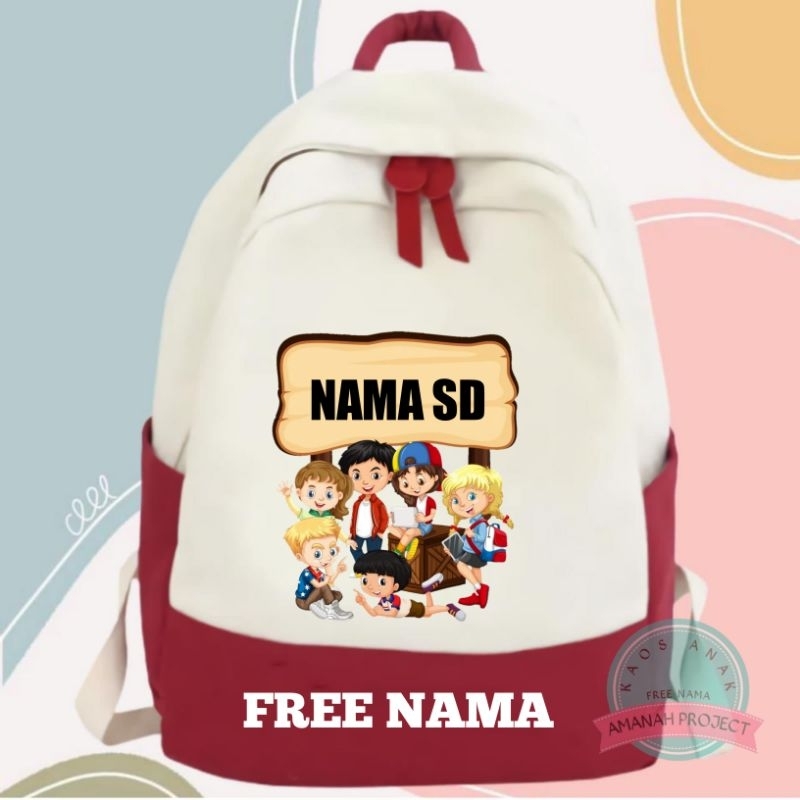 Jual Tas Ransel Backpack Anak Sekolah SD Custom Gambar Animasi Kartun ...