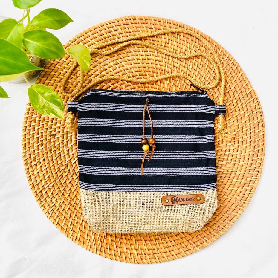 Jual DKLASIK Sling Bag Lurik Kombinasi Goni | Tas Selempang Etnik | Tas ...