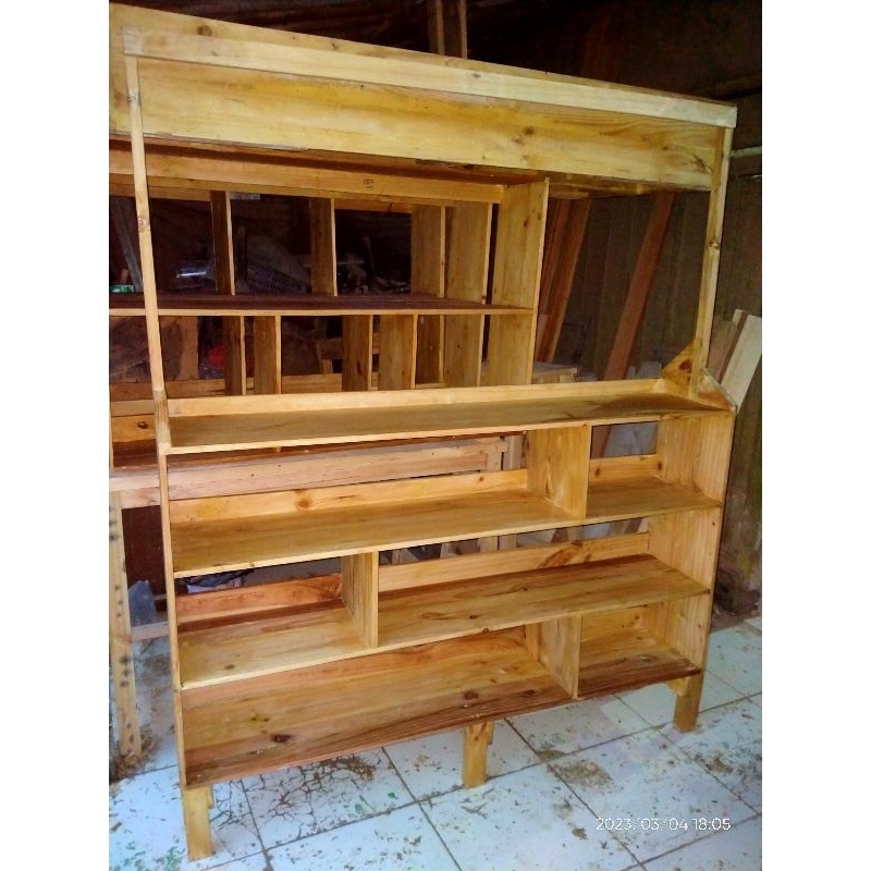 Jual Rak warung rak display rak kayu jati belanda | Shopee Indonesia