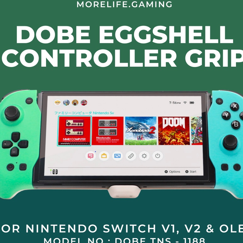 Jual Dobe Eggshell Controller Grip for Switch V1 V2 OLED TNS-1188 Split ...