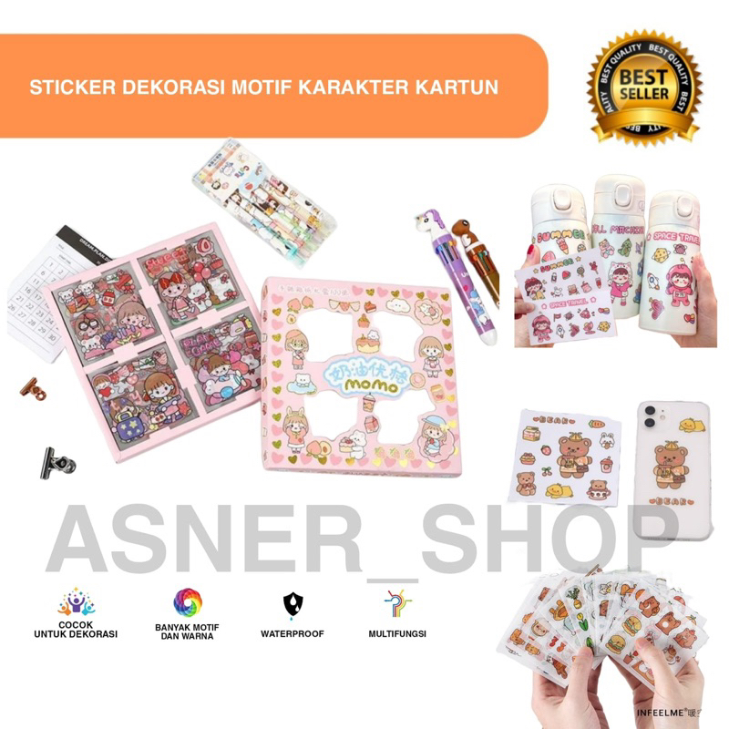 Jual Sticker momo Stiker Motif Tempel Kartun Karakter Anti air box isi ...