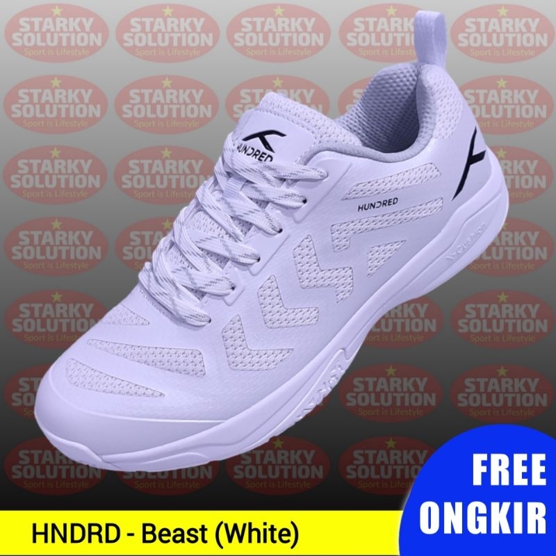 Jual HNDRD Sepatu HUNDRED BEAST Bulutangkis Badminton Original - White ...