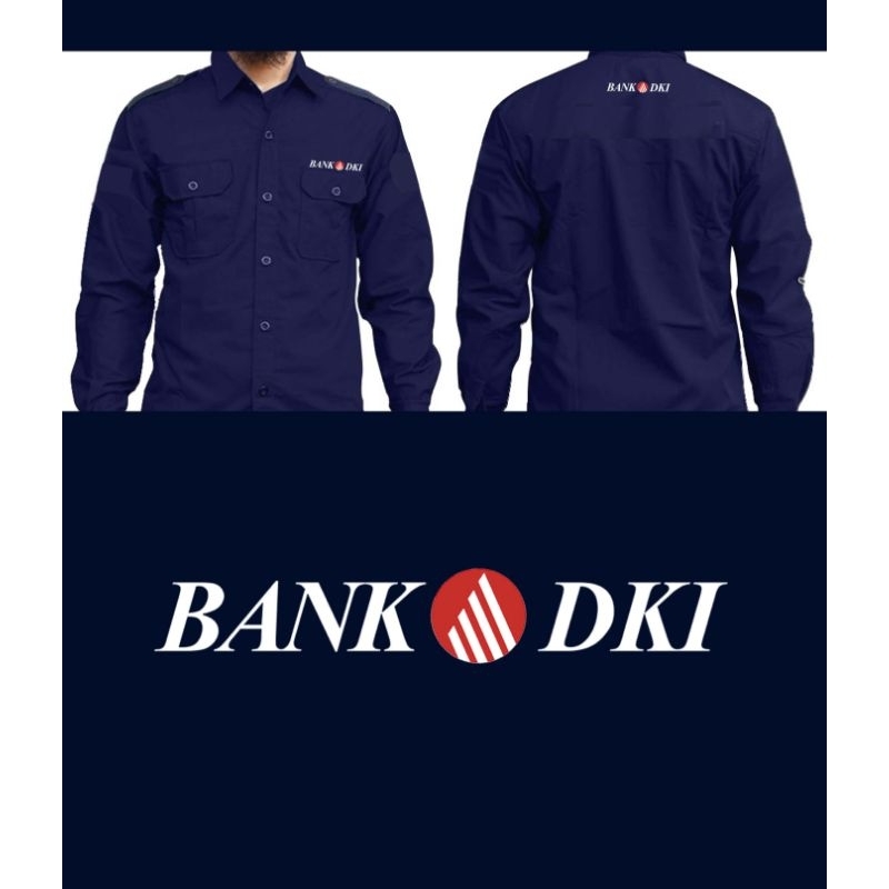 Jual kemeja bank DKI seragam bank dki custom | Shopee Indonesia