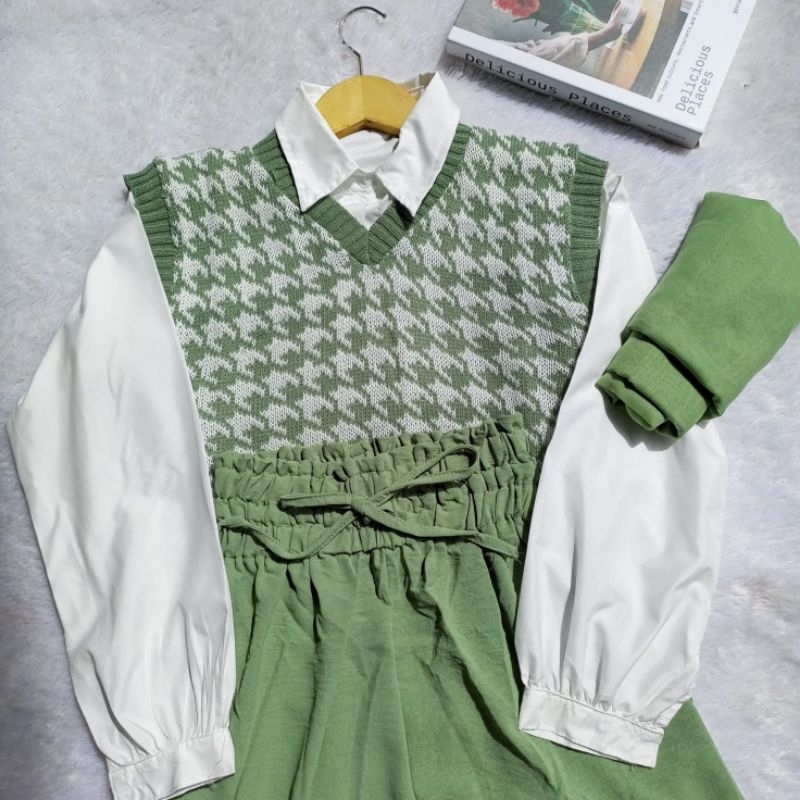 Jual OUTFIT ONE SET HANA GRATIS KEMEJA | Shopee Indonesia
