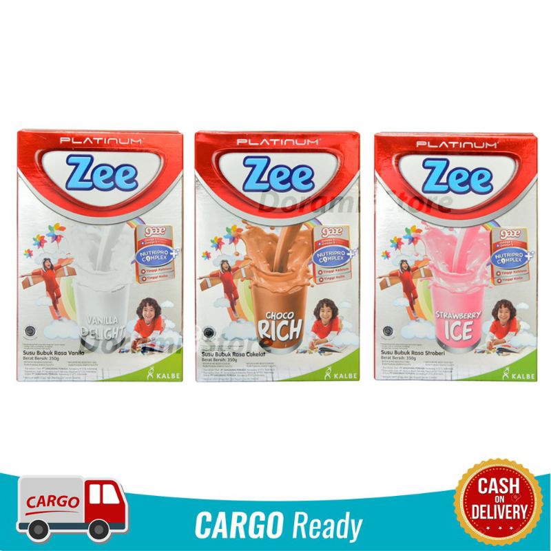 Jual SUSU ZEE PLATINUM RASA STRAWBERRY 350G | Shopee Indonesia
