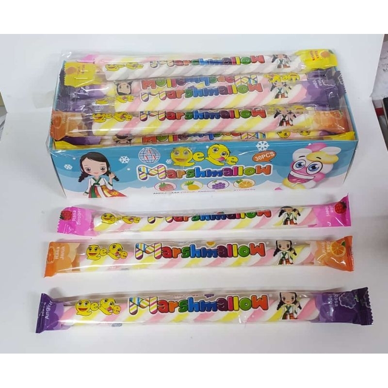 Jual Permen Cemilan Snack Marshmallow Kapas Kepang Jumbo Besar (isi 30 ...