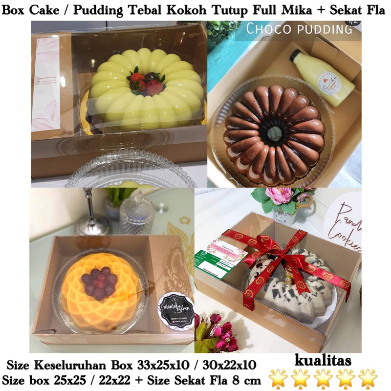 Jual Kotak Kue / Puding Tebal Mewah Full Mika + Sekat Botol Vla size ...