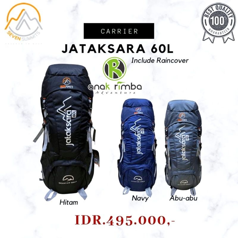 Jual TAS CARRIER 60 LITER JATAKSARA SEVEN SUMMITS + COVER BAG TAS ...