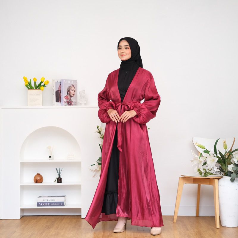 Jual abaya Shimmer/ outer Shimmer silk/ abaya crincle cradenza silk ...