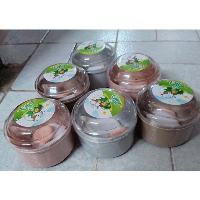 Jual Tempat bedak bayi bulat anti pecah / kotak bedak bayi plus puk2 ...