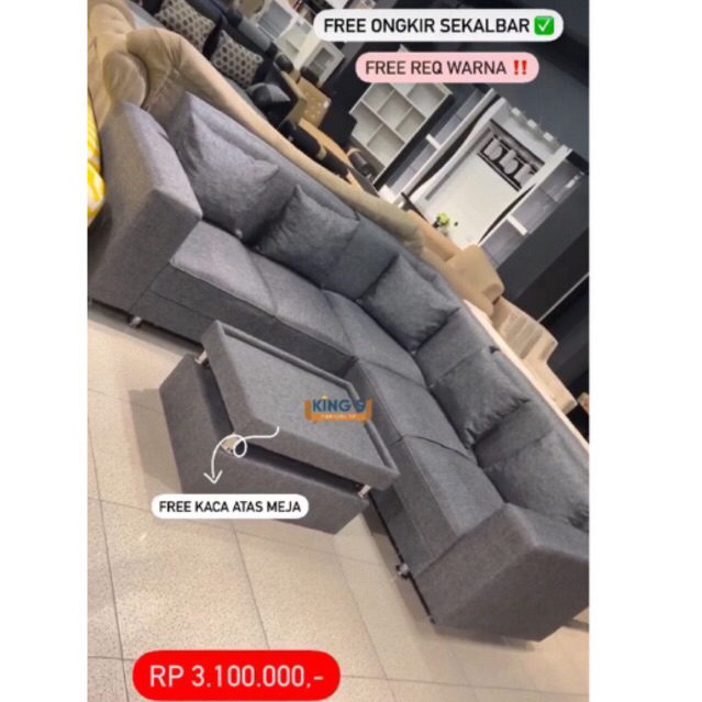 Jual SOFA ANTA SUDUT FREE MEJA SOFA MURAH KHUUS PONTIANAK | Shopee Indonesia