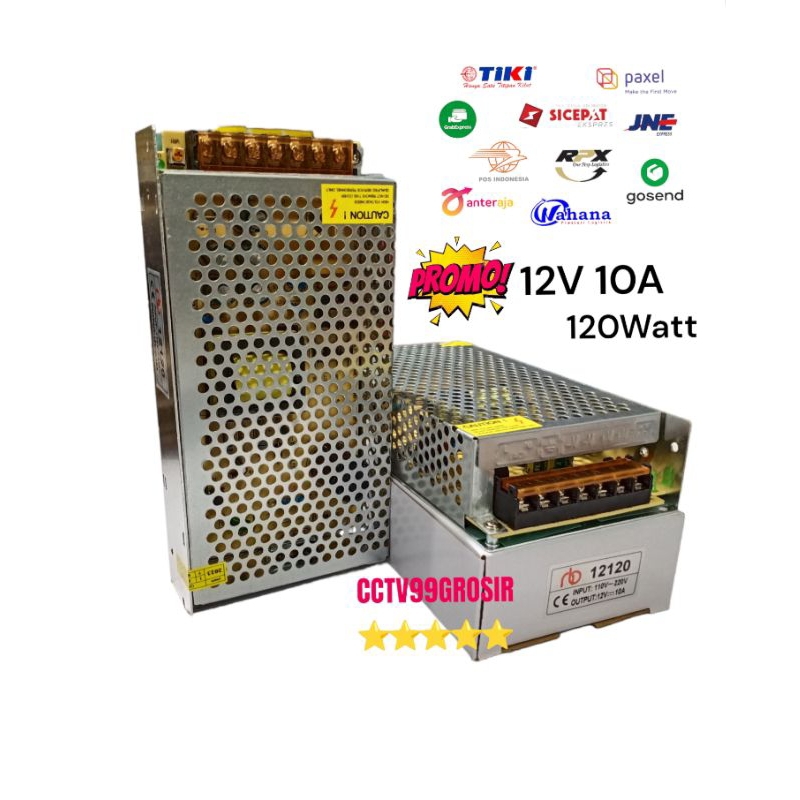 Jual ADAPTOR 12V 10A POWER SUPPLY SWITCHING JARING PELTIER CCTV LED STRIP | Shopee Indonesia