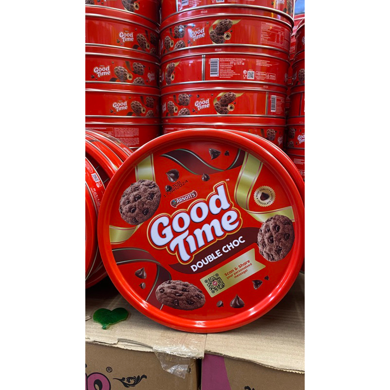 Jual Good Time Double Choc Arnotts kaleng besar 277g | Shopee Indonesia