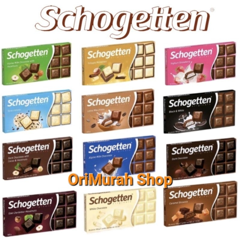 Jual Coklat Schogetten 100g Milk White Dark Chocolate Caramel Brownies ...
