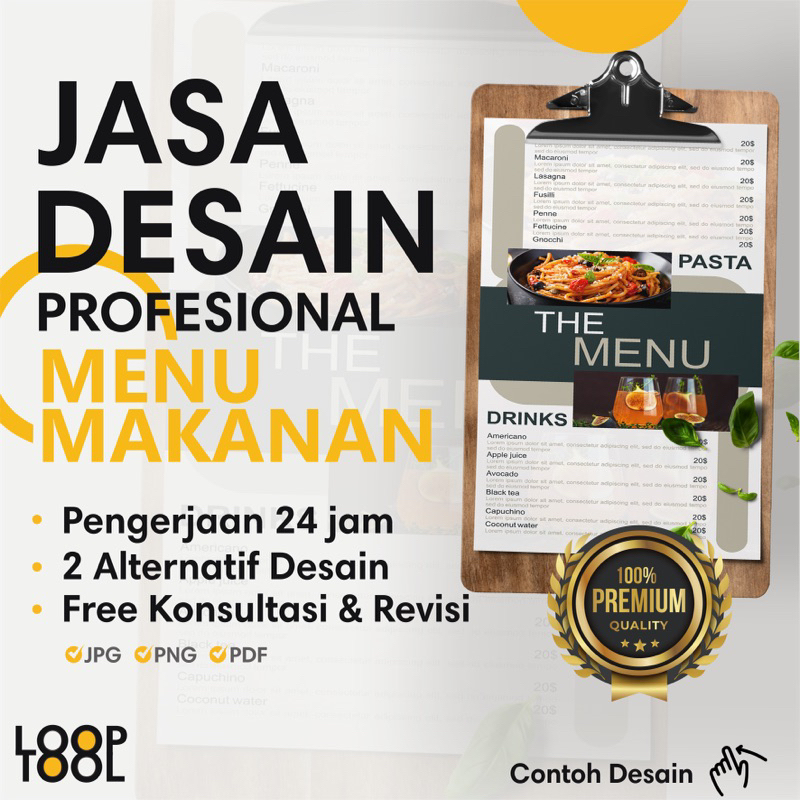 Jual Jasa Desain Grafis Menu Makanan, Daftar Menu, Daftar Harga ...
