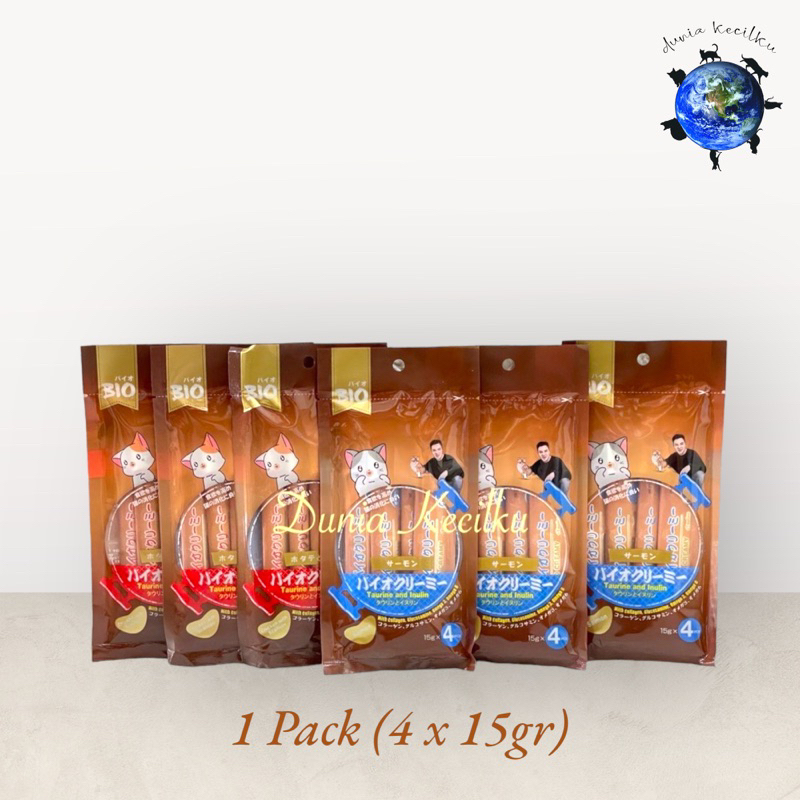 Jual Bio Creamy Snack Liquid Kucing 1 Pack (4 x 15gr) | Shopee Indonesia