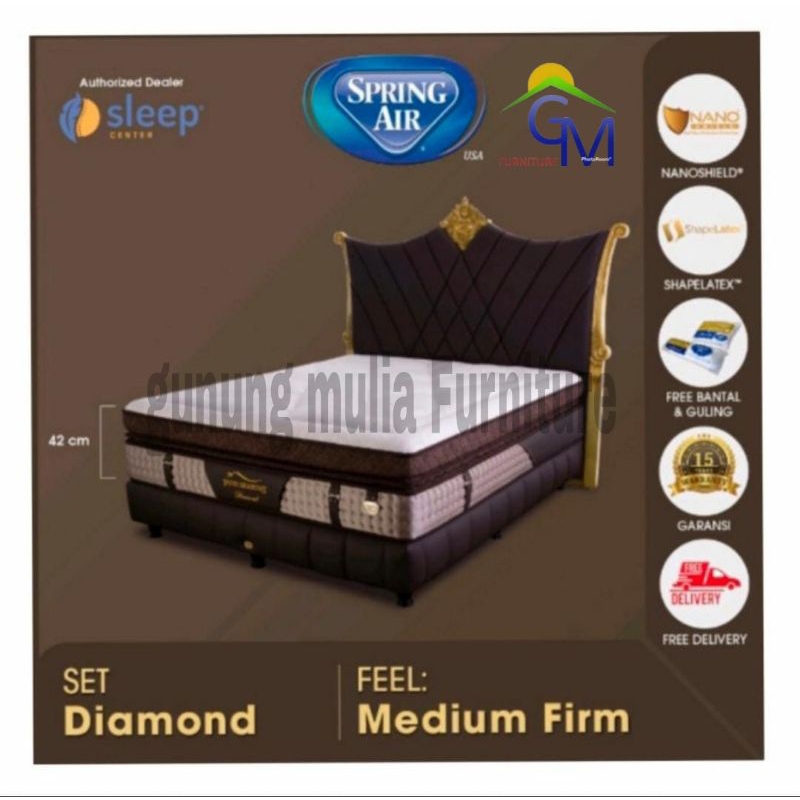 Jual Diamond Spring Air Springbed Full Bed Set 160/180/200 | Shopee ...
