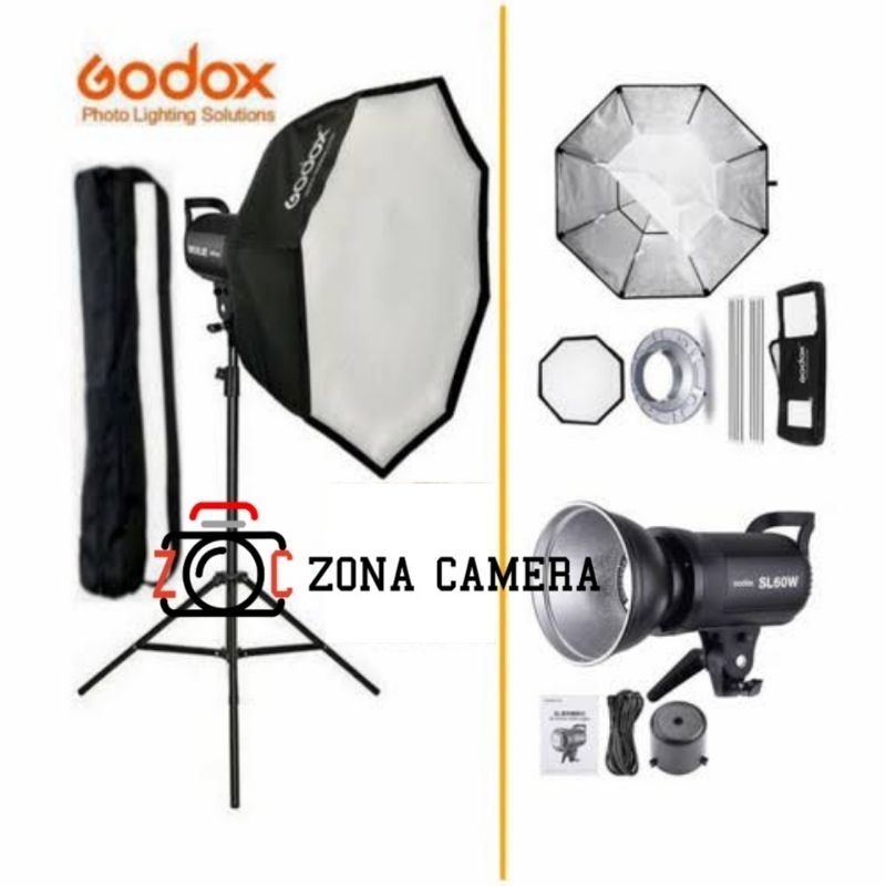 Jual Paket Godox SL60w LED Video Light SL60 Continuous Lighting Lampu Shooting Youtuber Foto ...