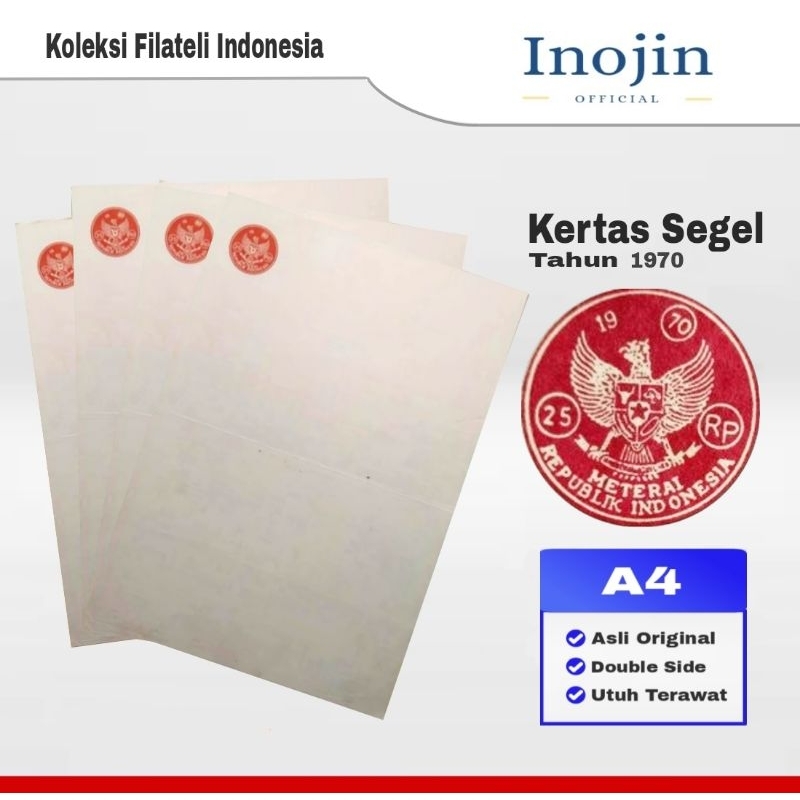 Jual Kertas Segel Tahun 1970 Double Side Asli Original | Shopee Indonesia