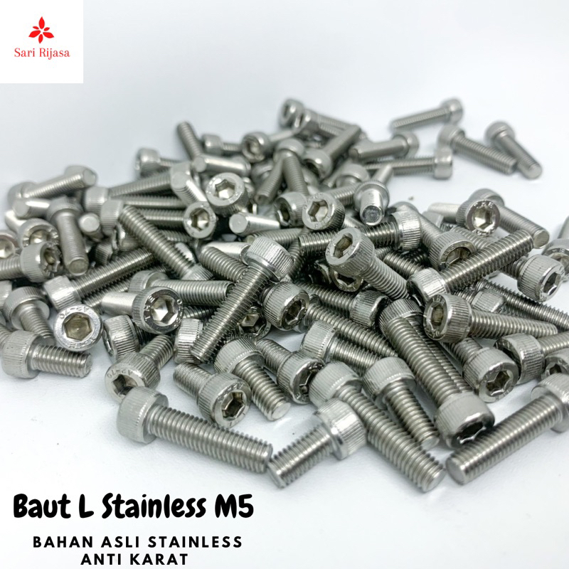 Jual Baut L Stainless Ukuran M5 | Kunci Pas 8 | Shopee Indonesia