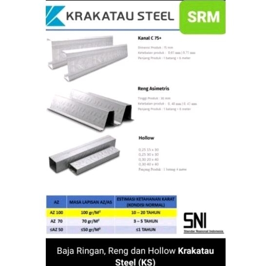 Jual Cnp baja ringan KS krakatau steel / baja ringan KS krakatau steel ...