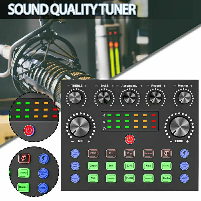 Jual Soundcard Sound Card V8 V8S Mixer Live Broadcast Audio External ...