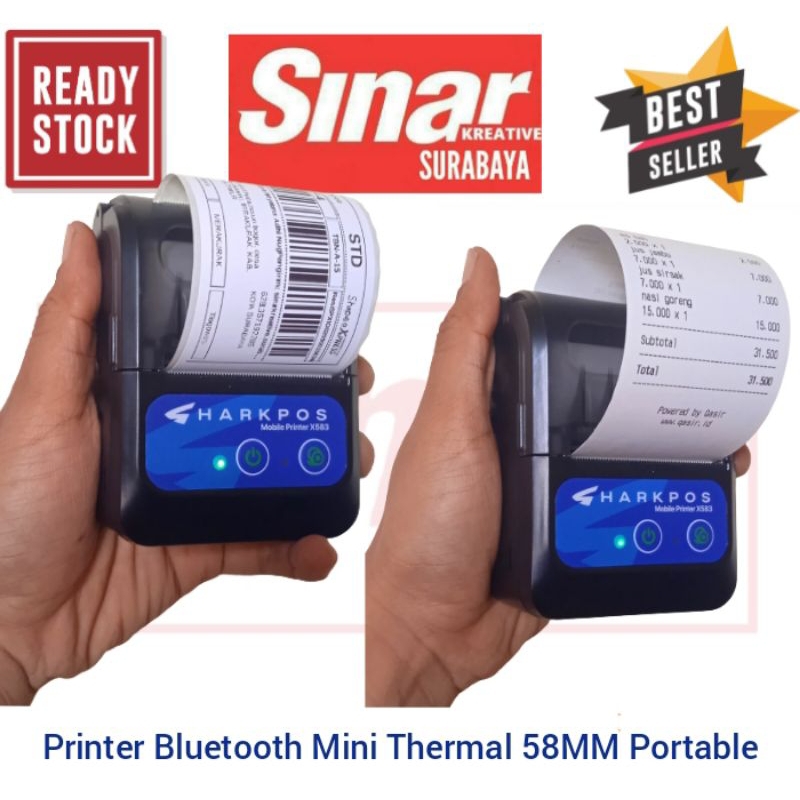 Jual PRINTER BLUETOOTH THERMAL 58MM SPX583 MINI MOBILE [PORTABLE] CETAK RESI LABEL DAN STRUK ...