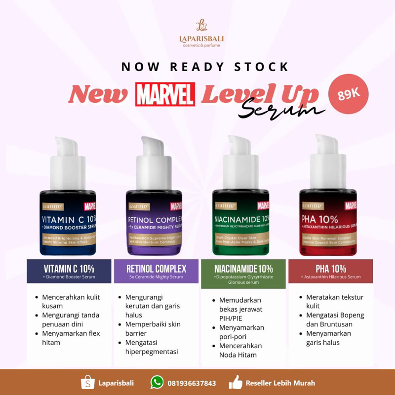 Jual AZARINE NEW MARVEL SERUM|| RETINOL COMPLEX || VITAMIN C 10% ...