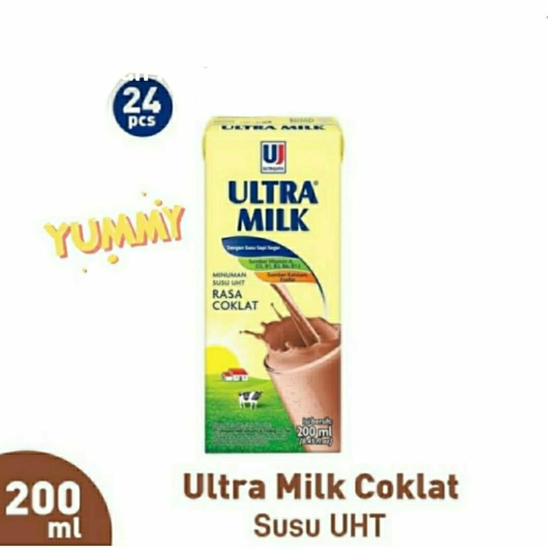 Jual [per Carton] Ultra susu uht cokelat 200 ml | dus isi 24 pcs ...