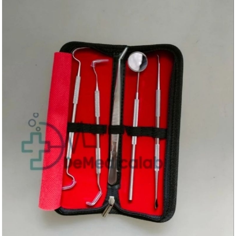 Jual Dental kit Instrument Set (Pinset Dental, Sonde Gigi, Kaca Mulut ...