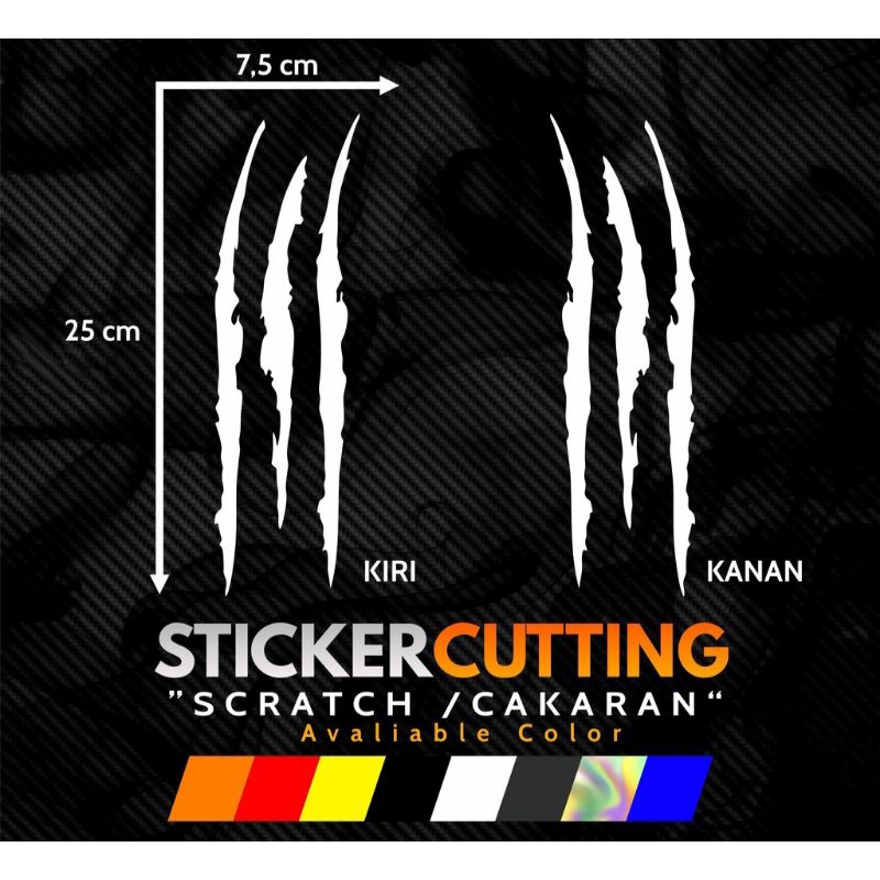 Jual STICKER STICKER CUTTING CAKARAN SCRATCH WOLFERINE CLAW | Shopee ...