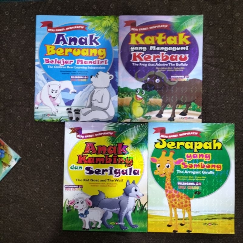 Jual BUKU FABEL CERITA ANAK DAN DONGENG BINATANG BILINGUAL ANAK BERUANG ...