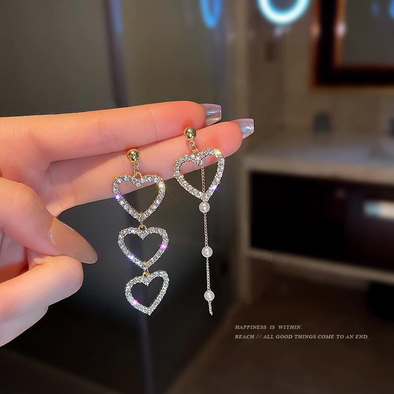 Jual Anting Wanita Love Diamond Korea Fashion Style Rodium Premium ...